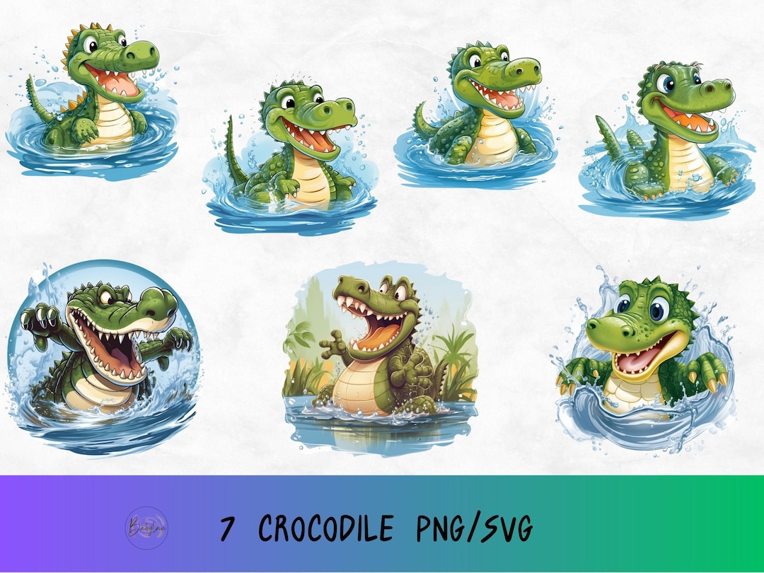 Crocodile Svg Bundle, Cute Crocodile Svg, African Wildlife, Safari ...