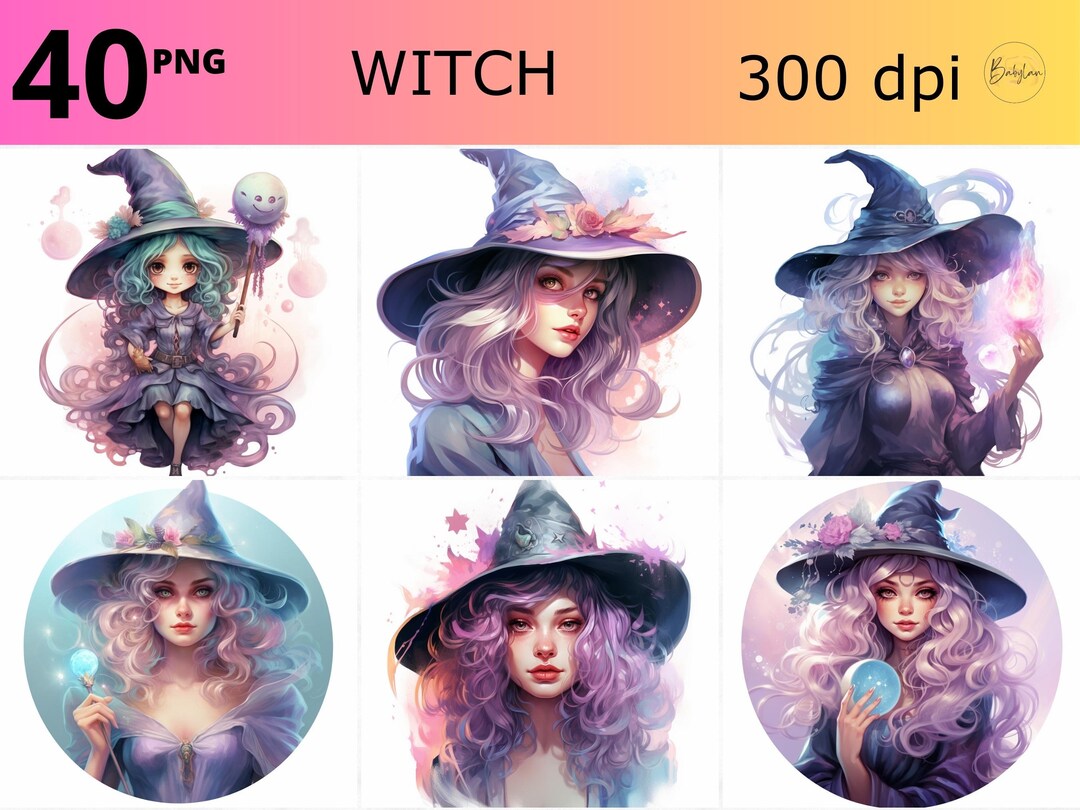 Witches Clipart Bundle, Dark Witchy Graphics, Gothic Magic Clipart ...