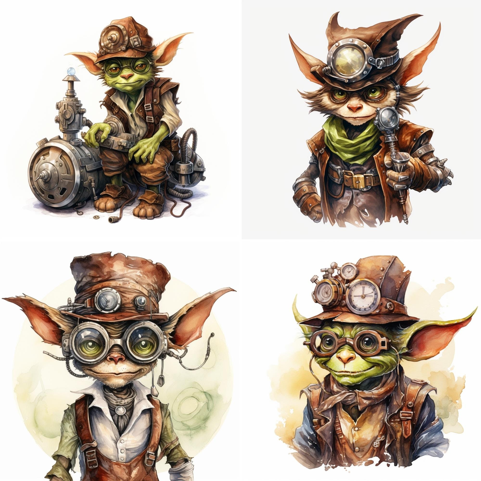 Steampunk GOBLINS Clipart Bundle Steampunk Art Illustrations - Etsy