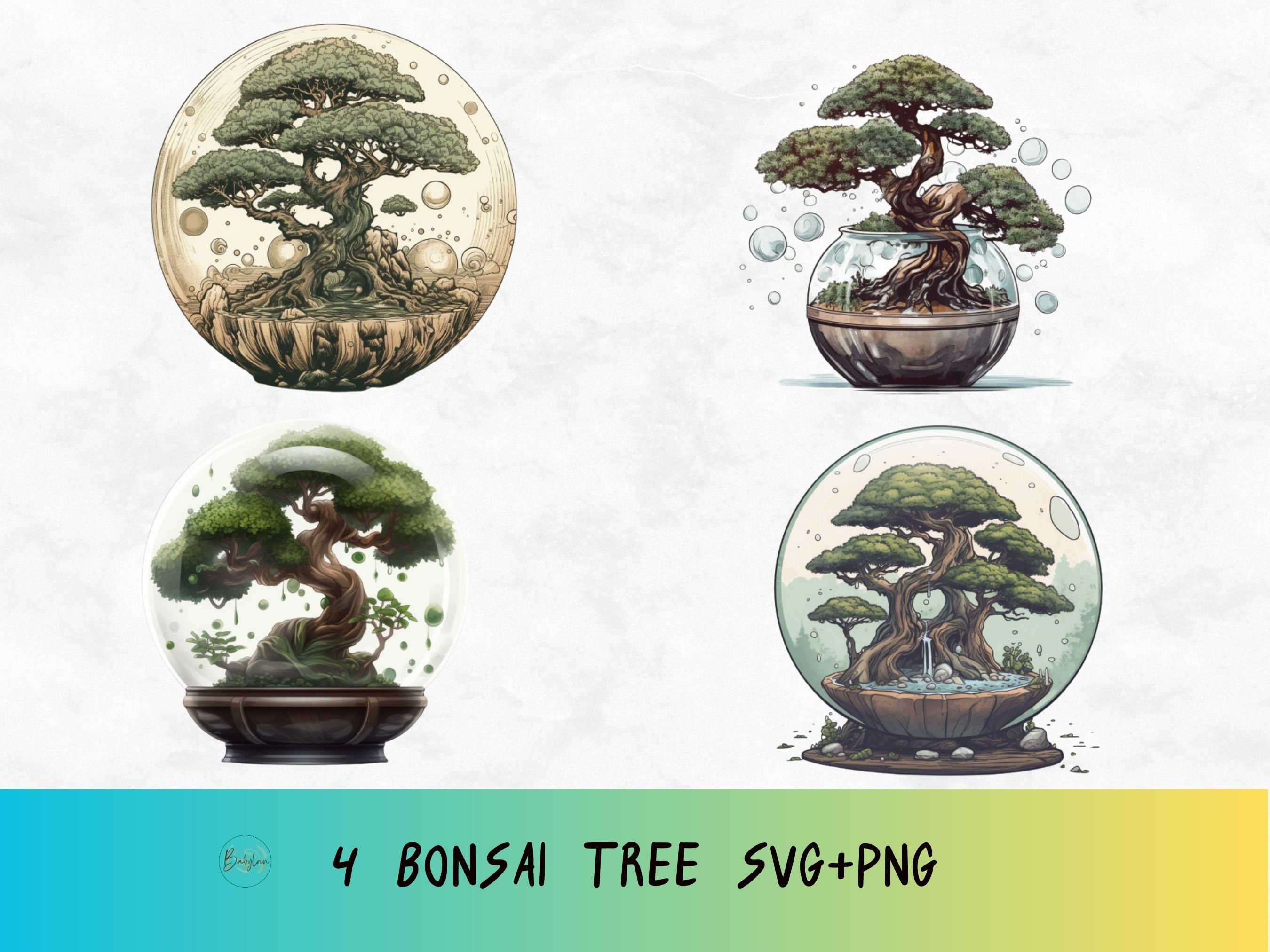 Bonsai Tree Svg Bundle Tree Silhouette Set Clip Art Forest - Etsy