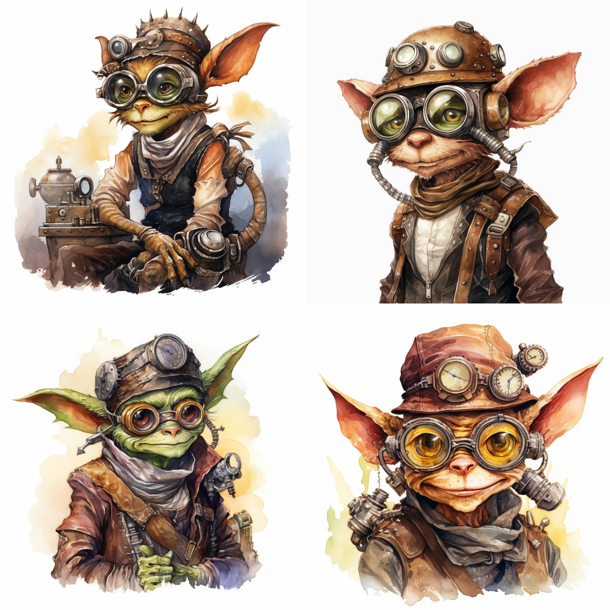 Steampunk GOBLINS Clipart Bundle Steampunk Art Illustrations - Etsy