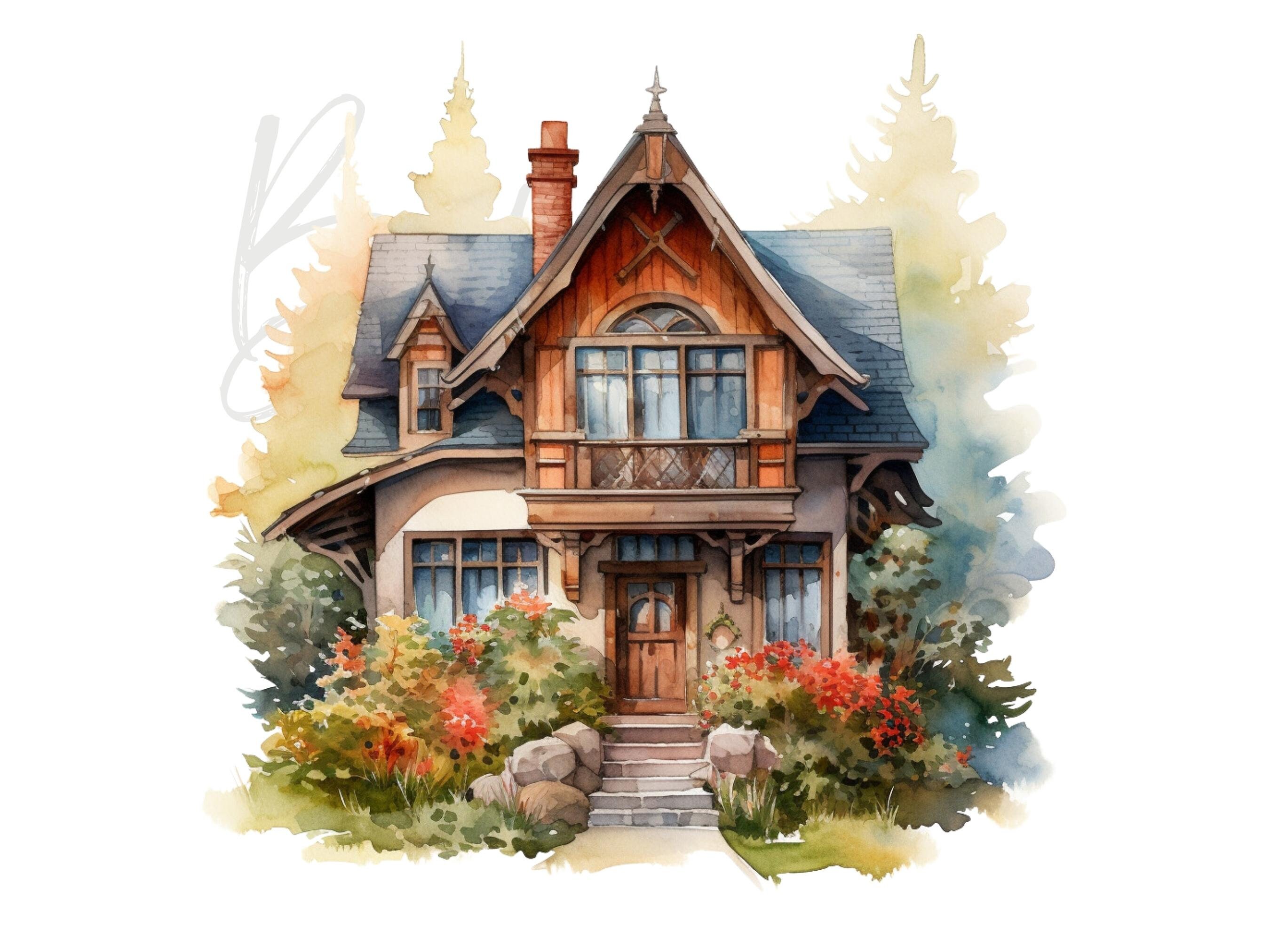 Cozy House Svg, Houses Svg Bundle, Flower Cottage Png, Home Sweet Home ...