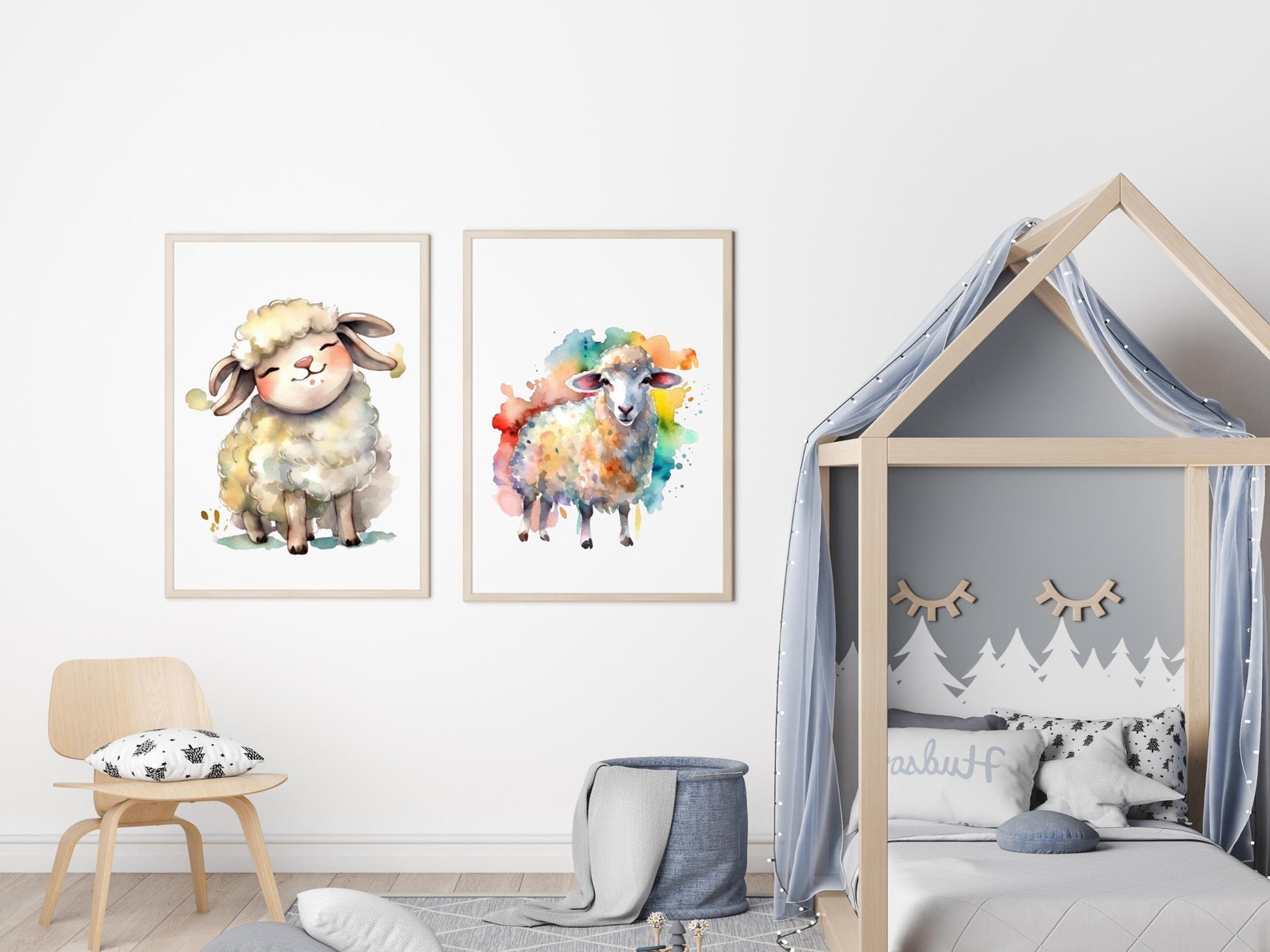 Watercolor Sheep Svg Bundle, Baby Sheep Set Clipart, Watercolor Farm ...