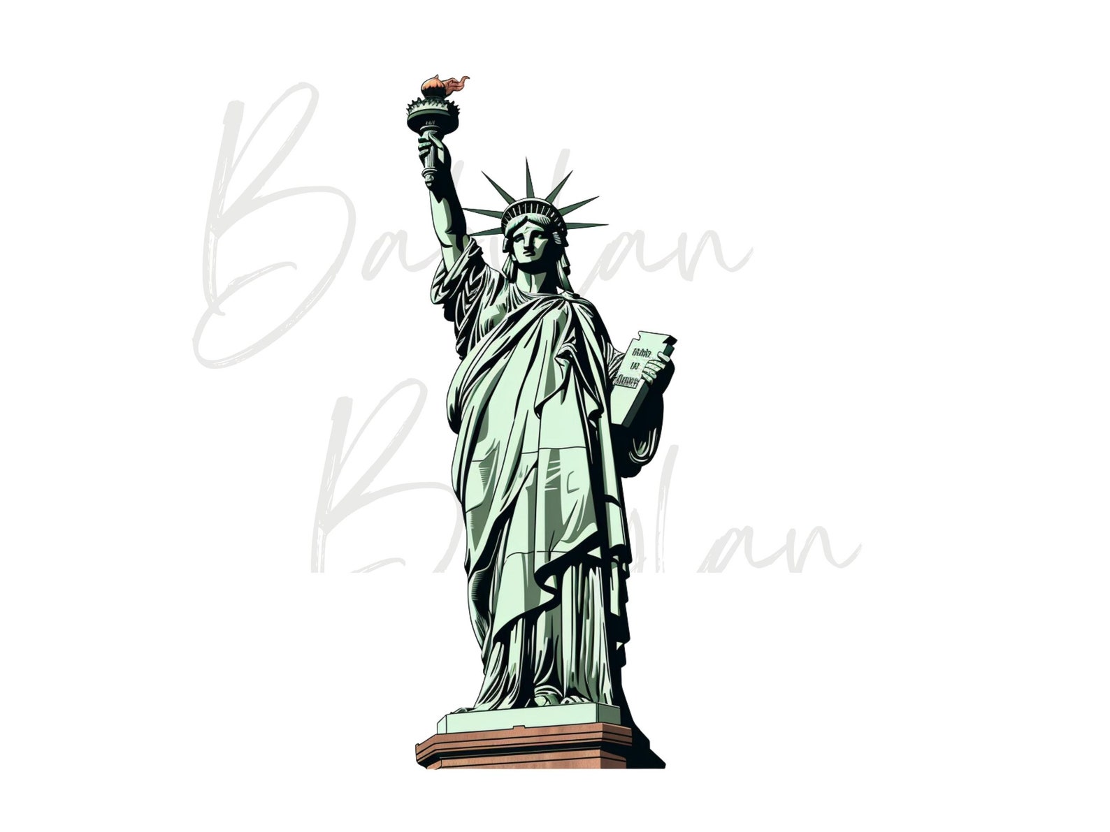 Statue of Liberty Svg Bundle, Cute Monument Clip Art, US Lovers Png ...