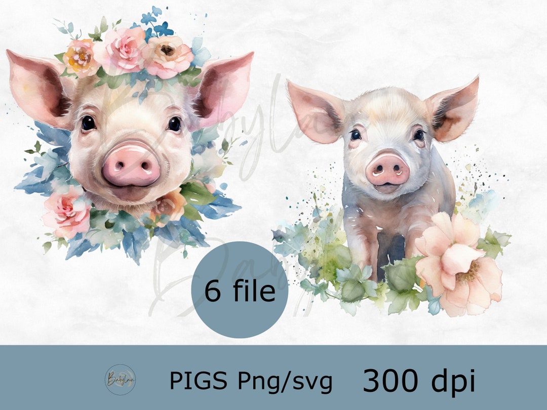 Paquete de svg de cerdo, svg de cerdo lindo, dibujos animados de ...