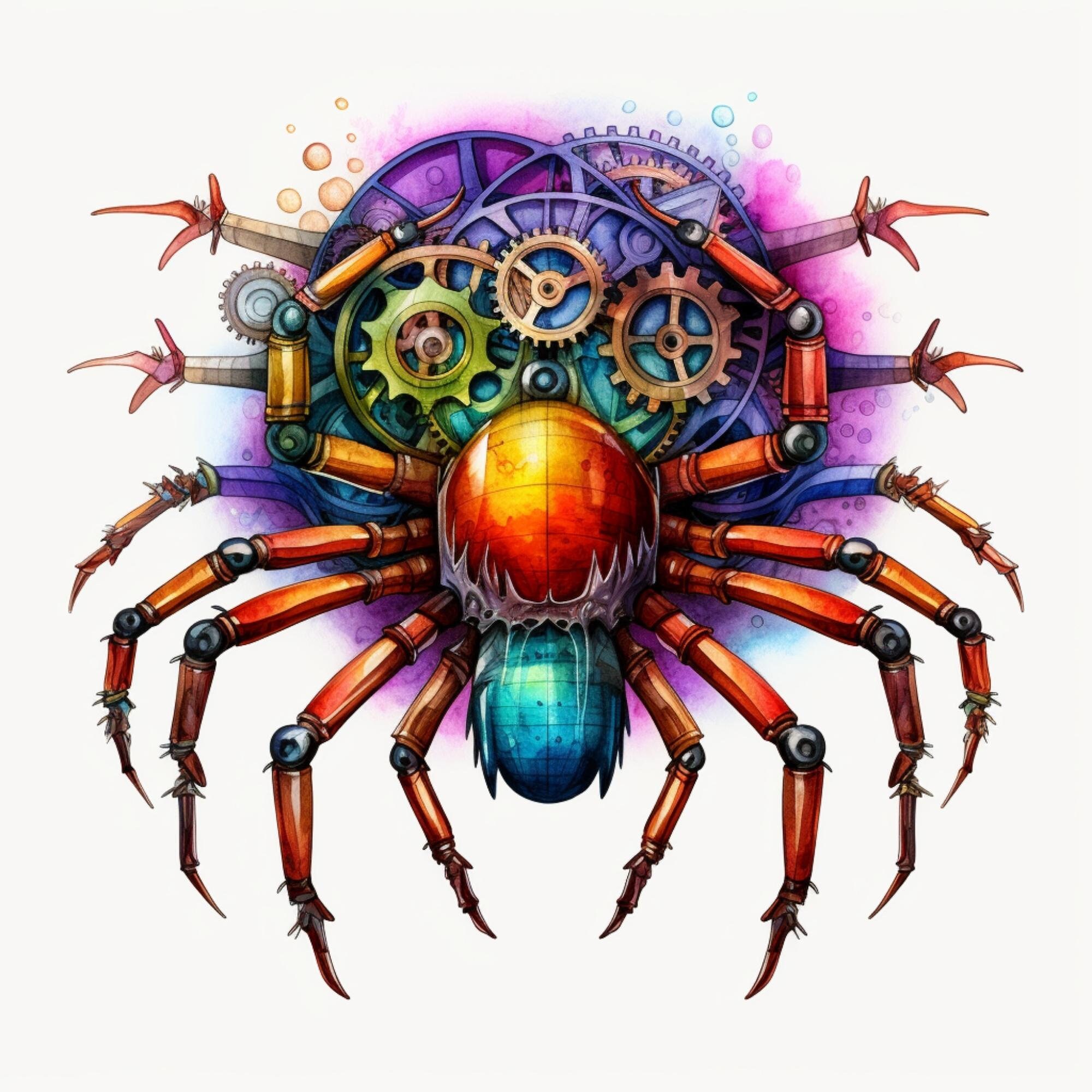 Steampunk SPIDER Clipart Bundle Steampunk Art Illustrations - Etsy