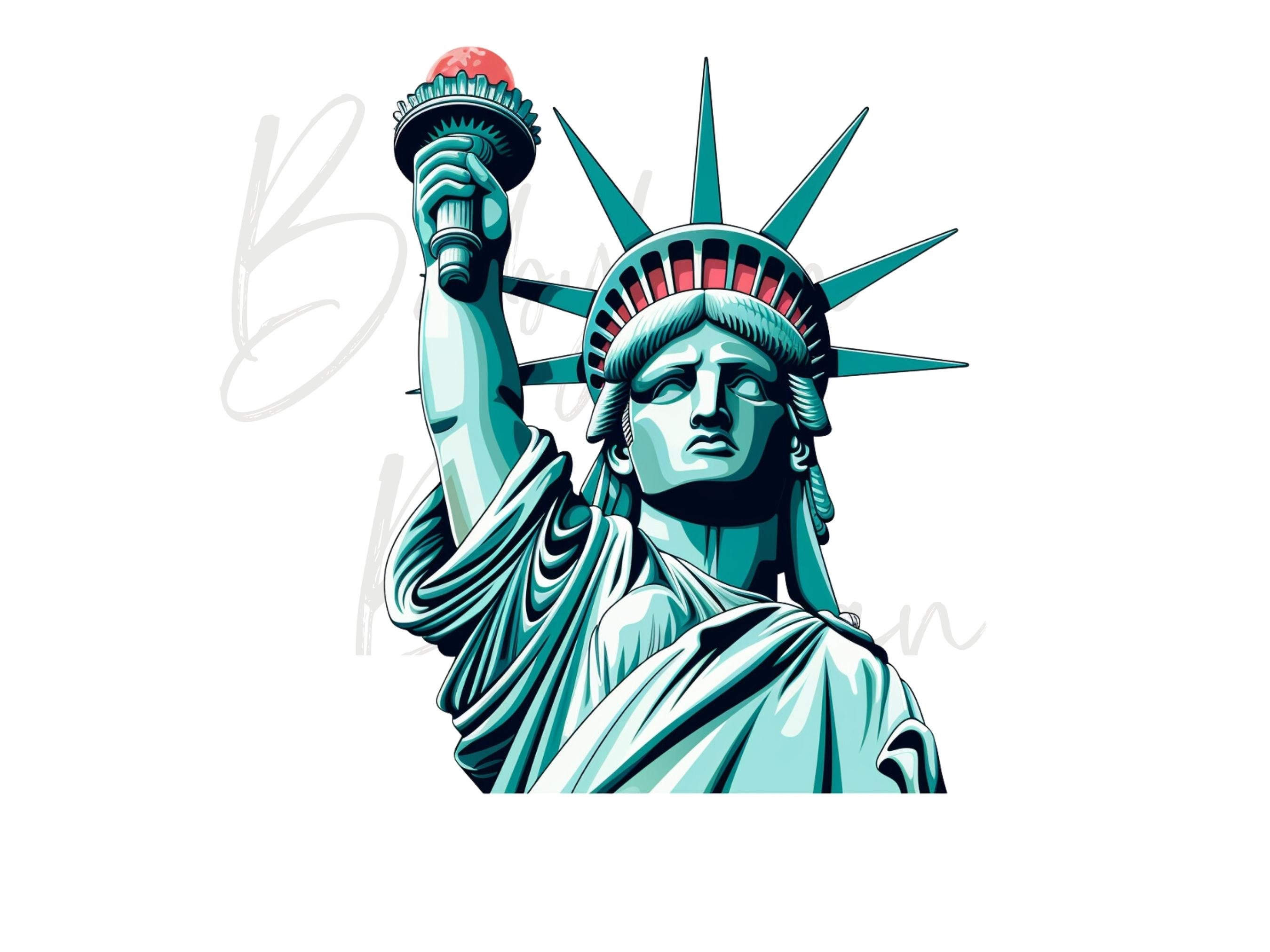 Statue of Liberty Svg Bundle, Cute Monument Clip Art, US Lovers Png ...