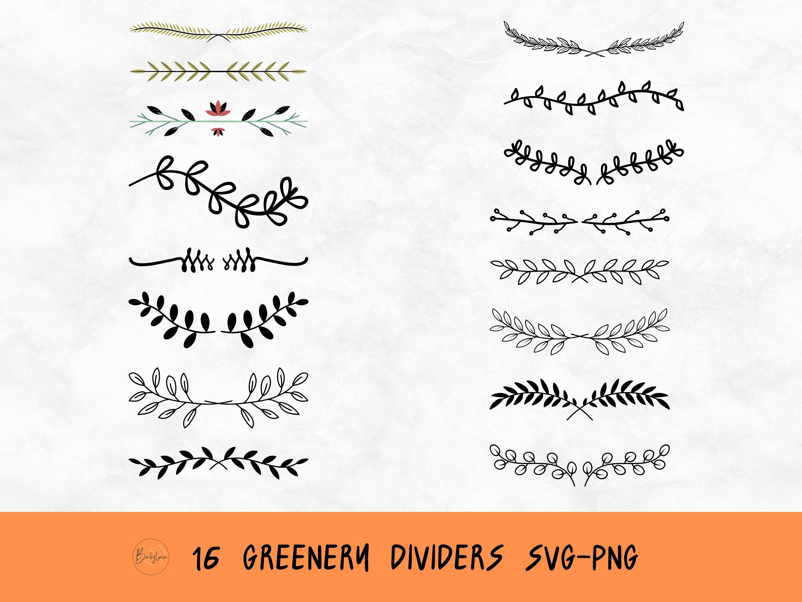 Leafy Borders Svg, Flower Divider Png, Floral Frames Svg, Botanical ...