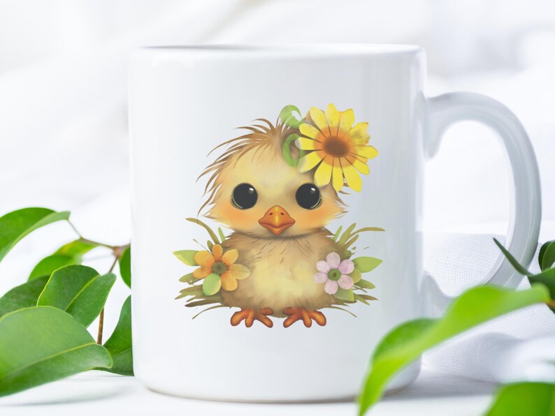 Pollito floral svg, pollito lindo Svg, silueta de pollo png, diseño de ...