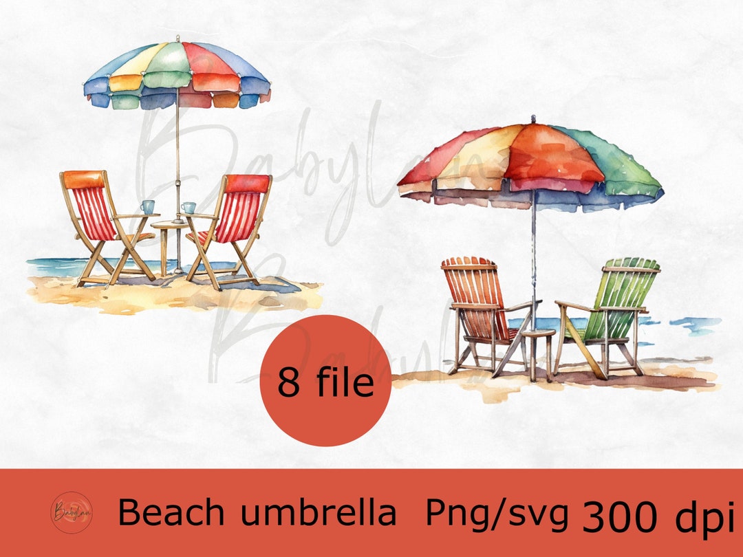 Beach Umbrella Svg Bundle, Summer Beach Clipart, Tropical Umbrella ...