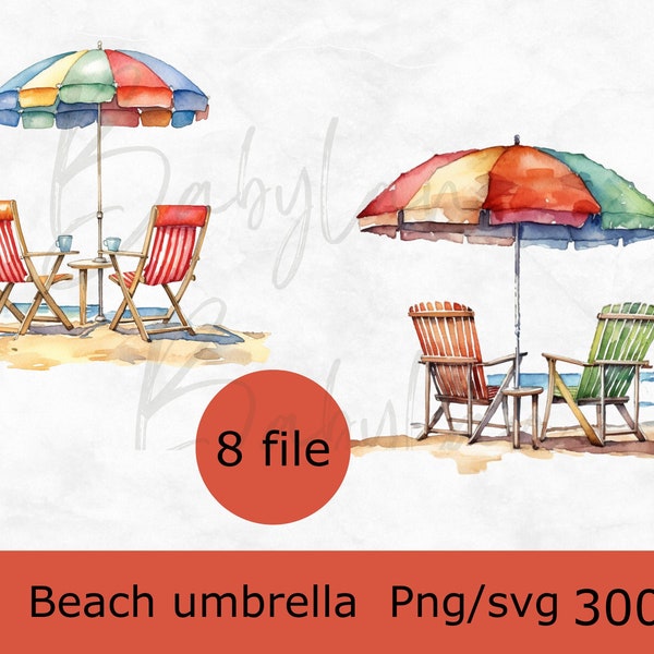 Beach Umbrella Clip Art - Etsy