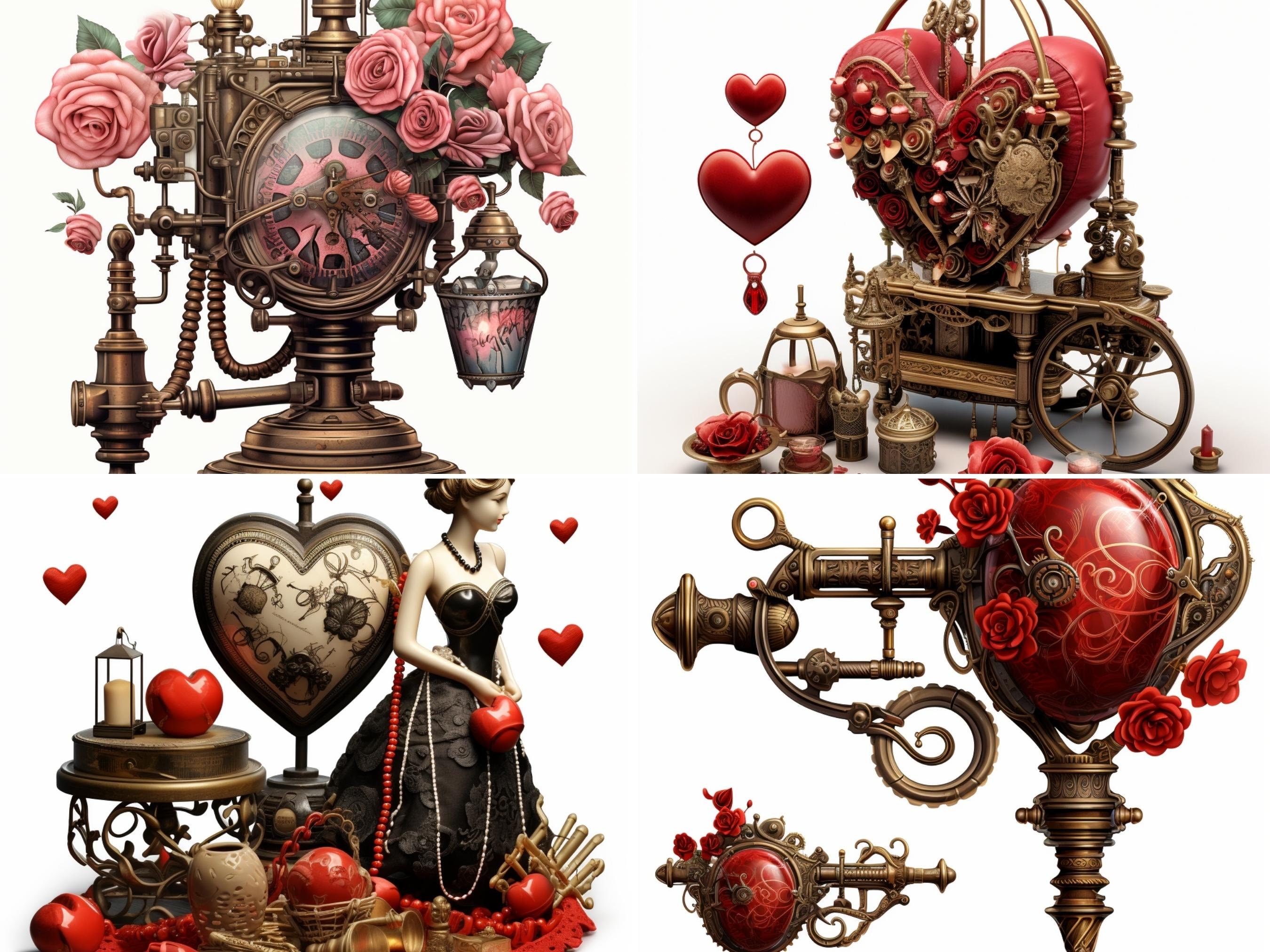 Romantic Steampunk Clipart Bundle Steampunk Art - Etsy