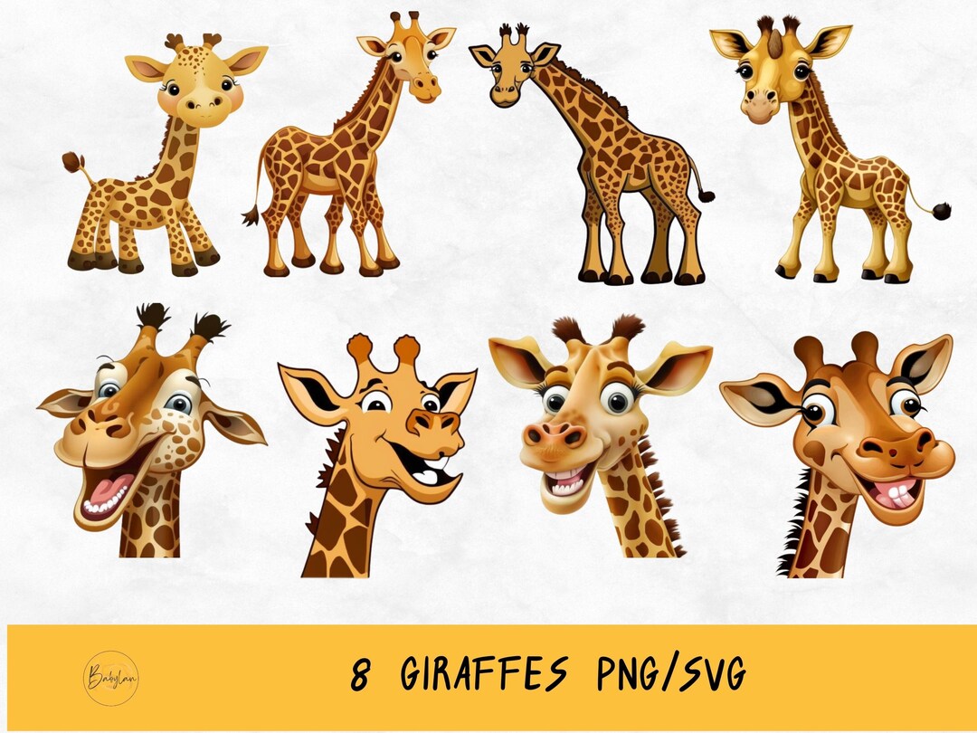 Girafe Svg Bundle,cute Girafe Svg,african Wildlife,safari Theme Design ...