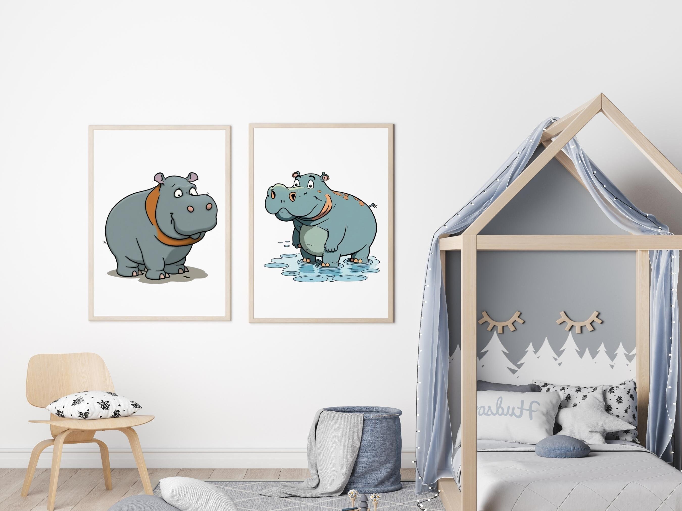 Hippopotamus Svg Bundle, Cute Hippopotamus Svg, Hippo Watercolor Clip ...