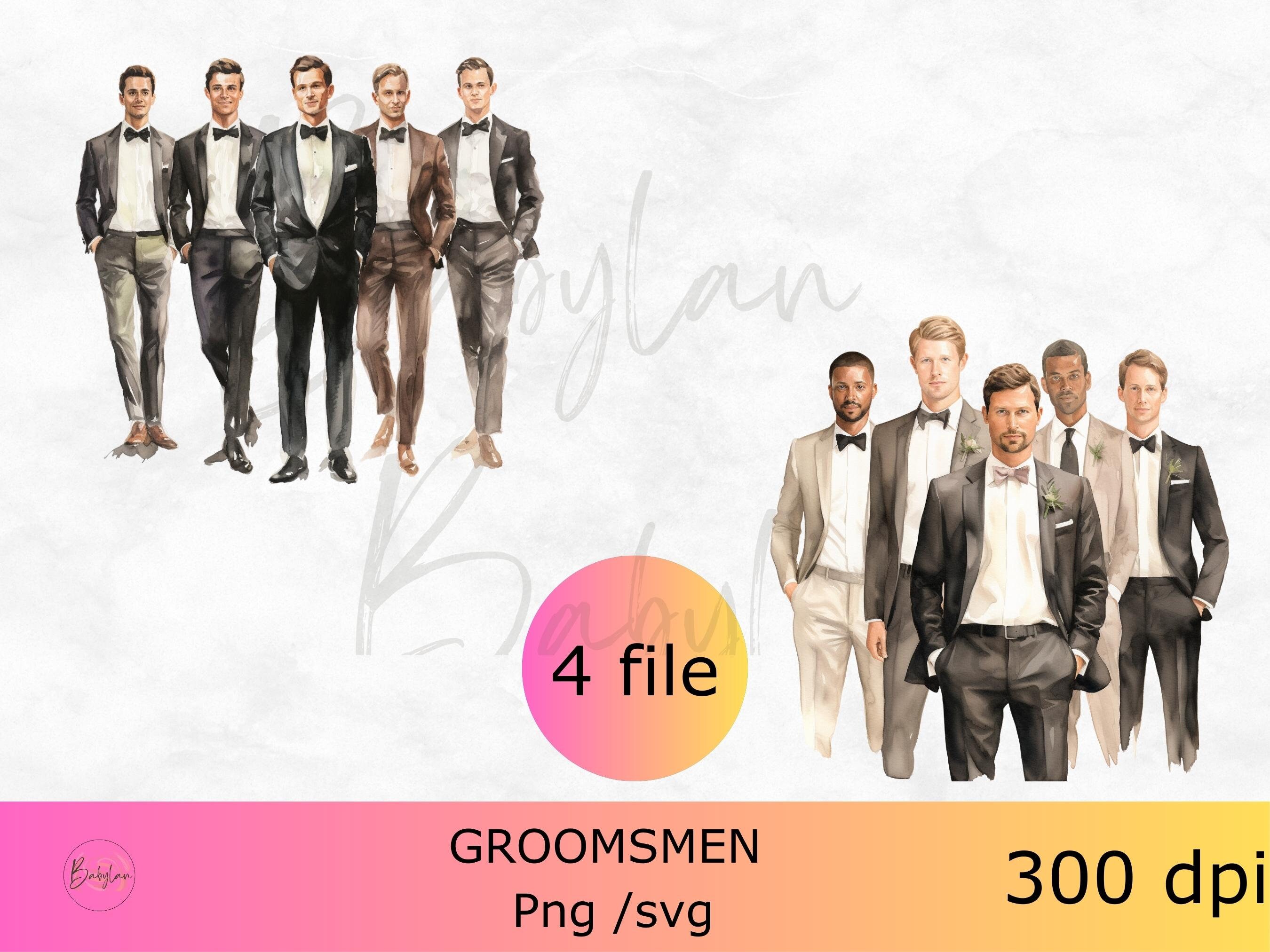 Groomsmen Svg Bundle, Groomsmen Clip Art, Wedding Party SVG, Wedding ...