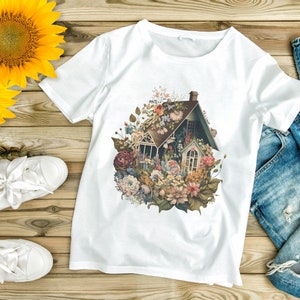 Floral House Svg, Houses Svg Bundle, Flower Cottage Png, Home Sweet ...