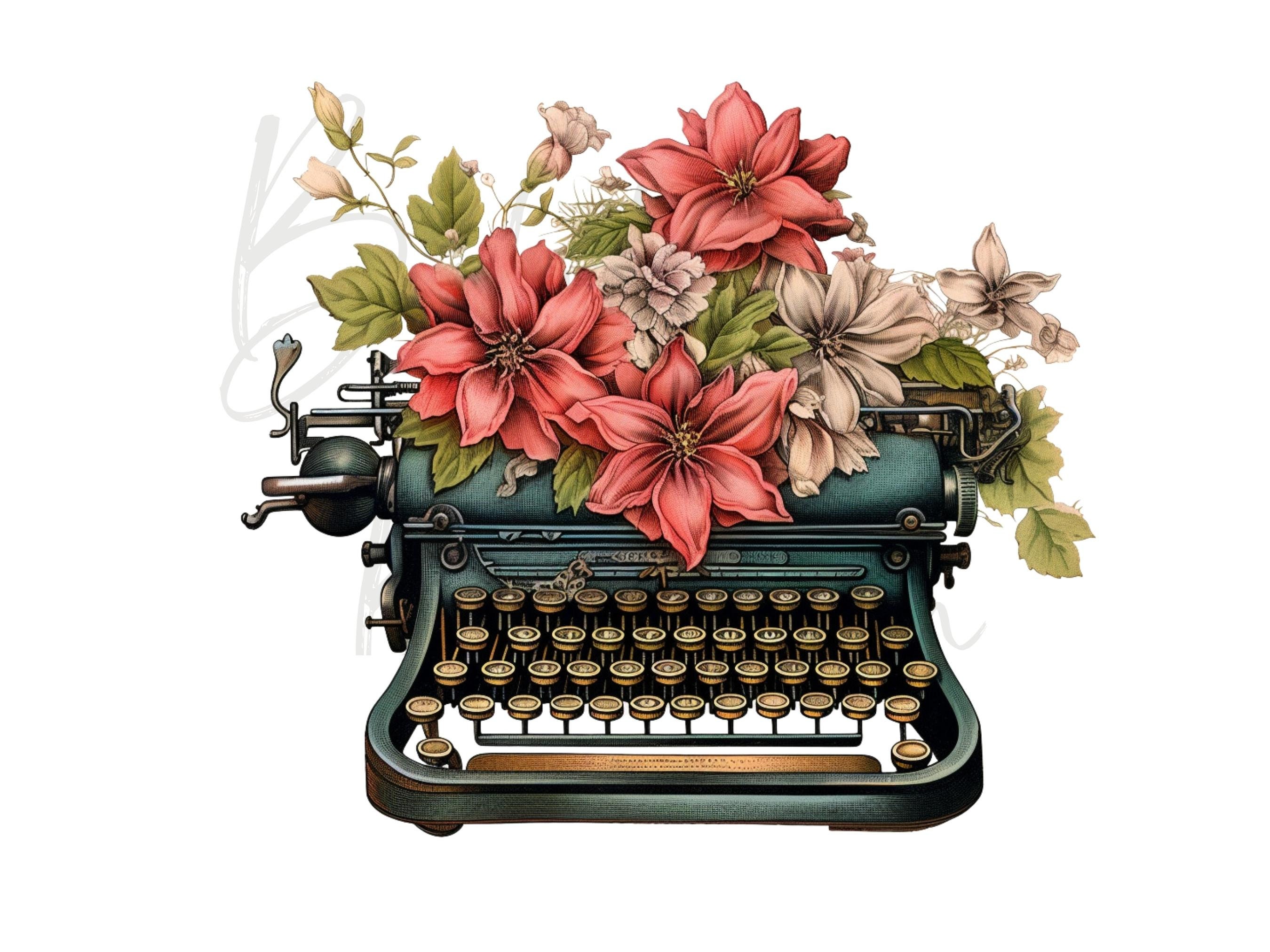 Typewriter Svg Bundle, Retro Writing Machine Clip Art, Retro Typing ...