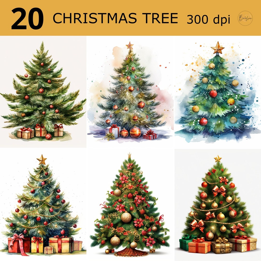 Christmas TREE Clipart Bundle,christmas Clip Art Bundle, Pine Tree ...