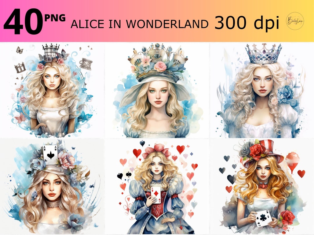 Alice in Wonderland Clipart, Wonderland Clip Art Bundle, Fantasy Png ...