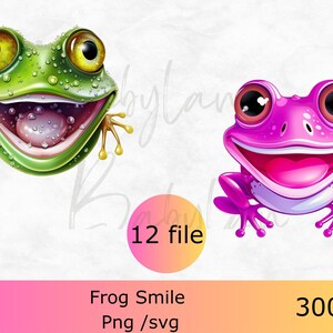 Frog Svg Bundle, Cute Frog Svg, Froggy Clipart, Animal Wildlife Png ...