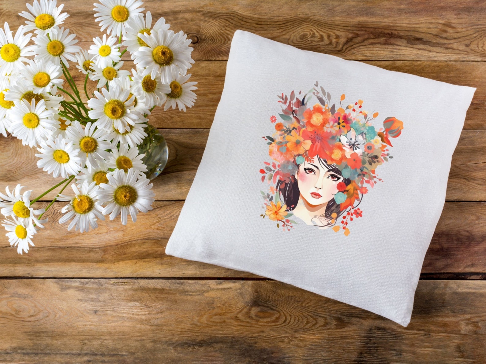 Floral Face Svg Bundle,floral Clipart Face,flower Head Png, Hand Drawn ...