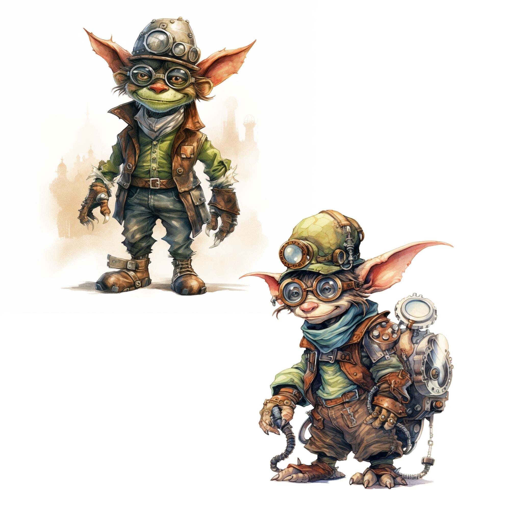 Steampunk GOBLINS Clipart Bundle Steampunk Art Illustrations - Etsy