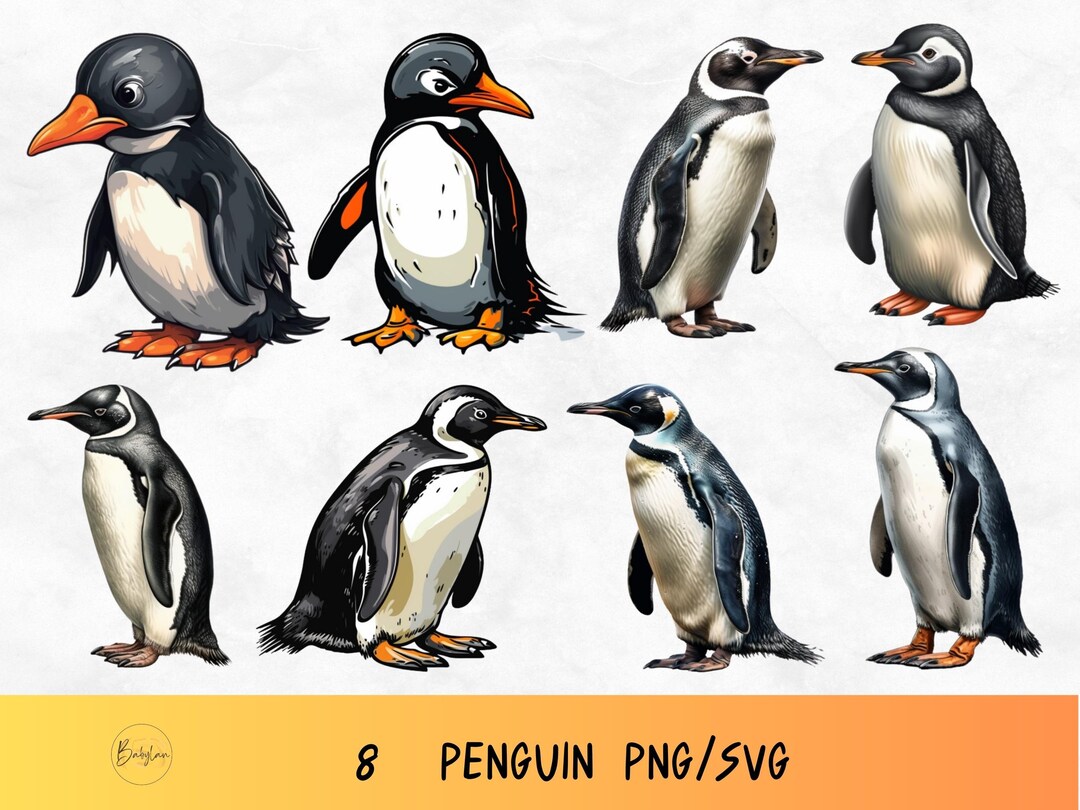 Penguin Svg Bundle, Cute Penguin Svg, Pole Animals Clip Art, Winter ...