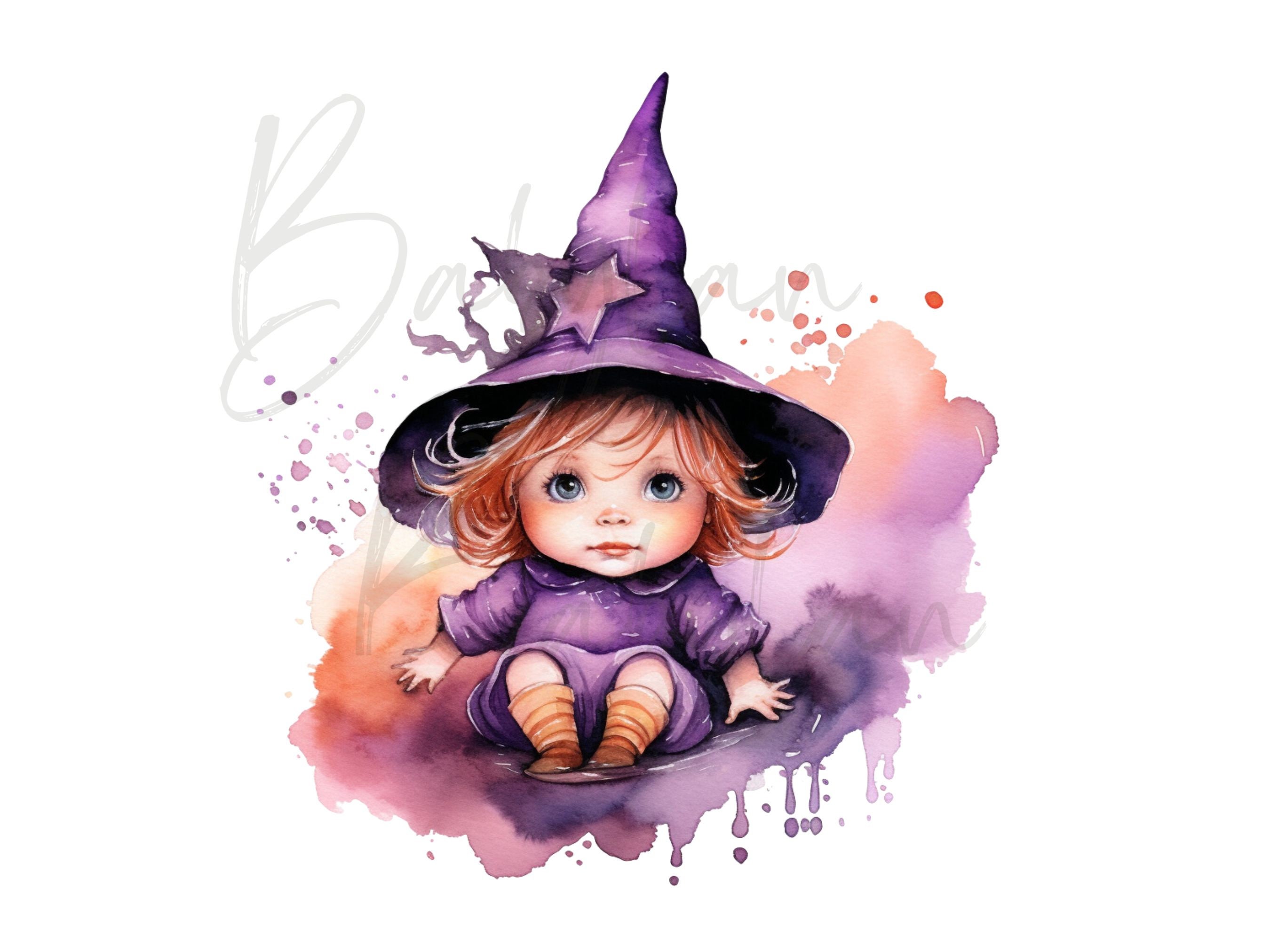 Baby Witch Svg Bundle Cute Witch Clipart Halloween Girl Png - Etsy