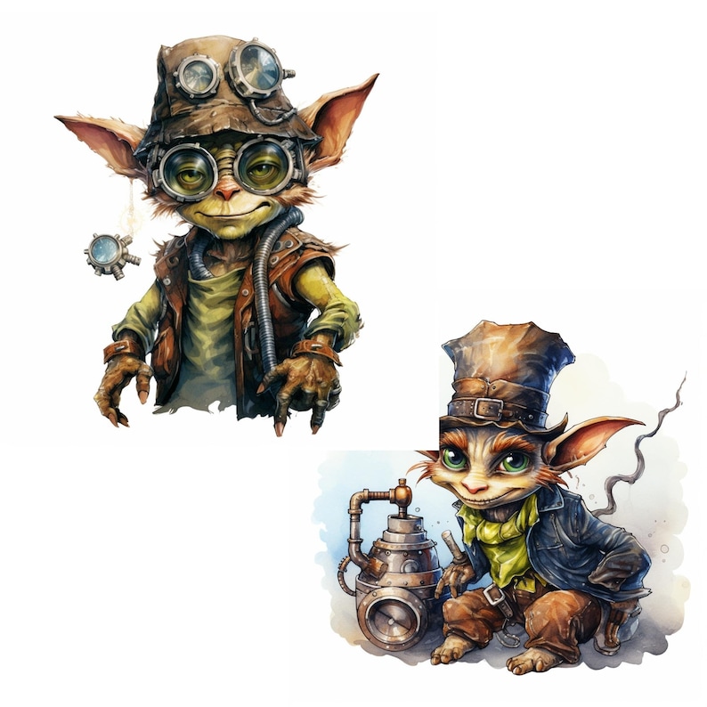 Steampunk GOBLINS Clipart Bundle Steampunk Art Illustrations - Etsy