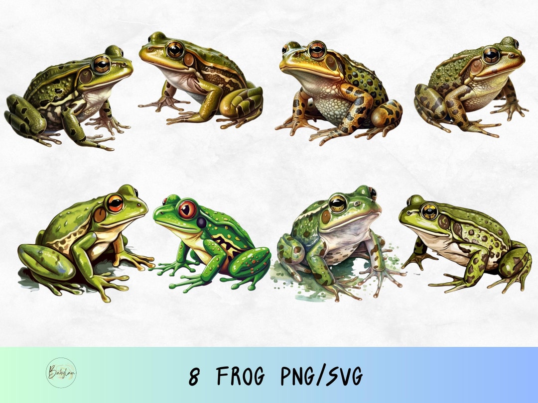 Frog Svg Bundle, Cute Frog Svg, Froggy Clipart, Animal Wildlife Png ...