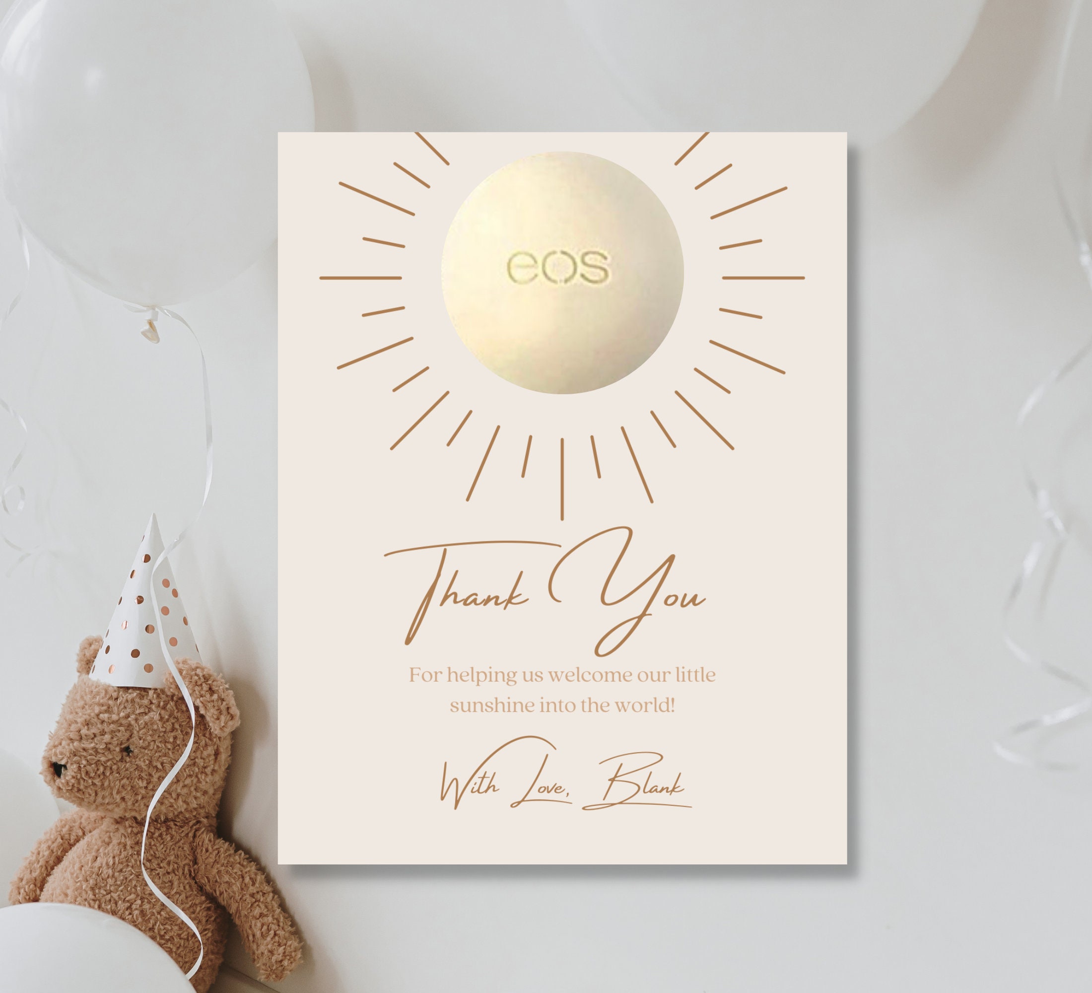 Eos Lip Balm Baby Shower Favor Eos Favor Eos Baby Shower Card - Etsy
