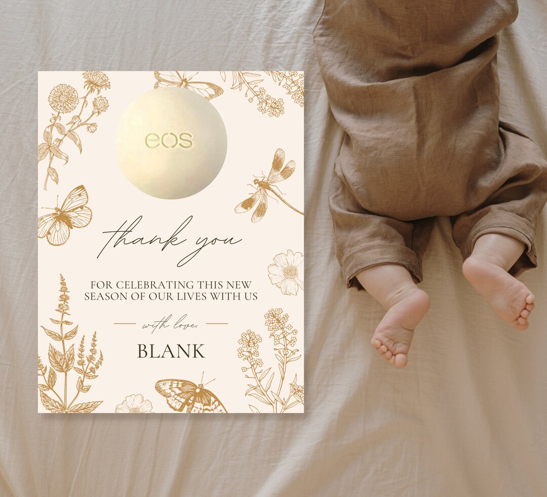 Eos Lip Balm Baby Shower Favor Eos Favor Eos Baby Shower Card Eos ...