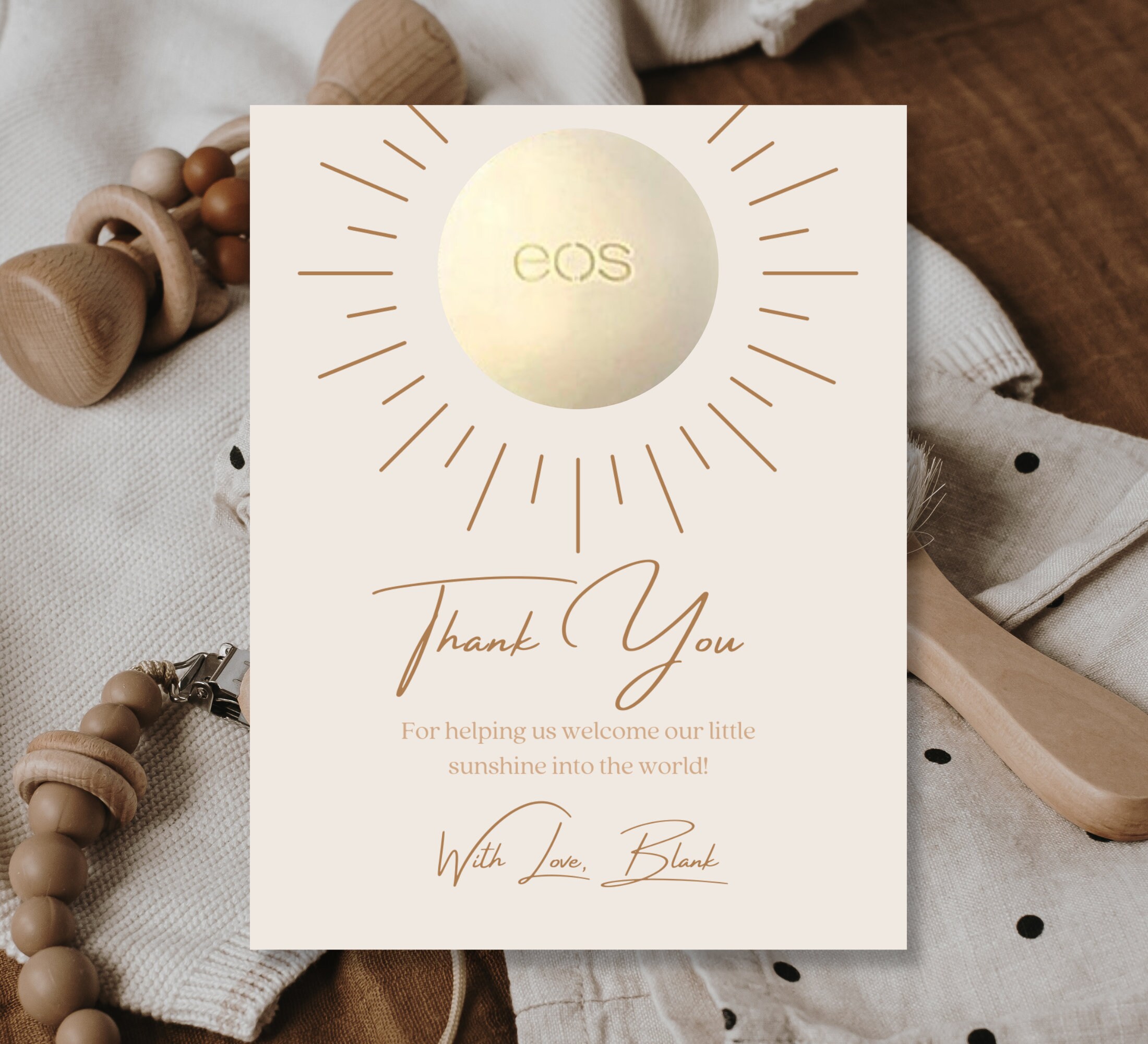 Eos Lip Balm Baby Shower Favor Eos Favor Eos Baby Shower Card Eos ...