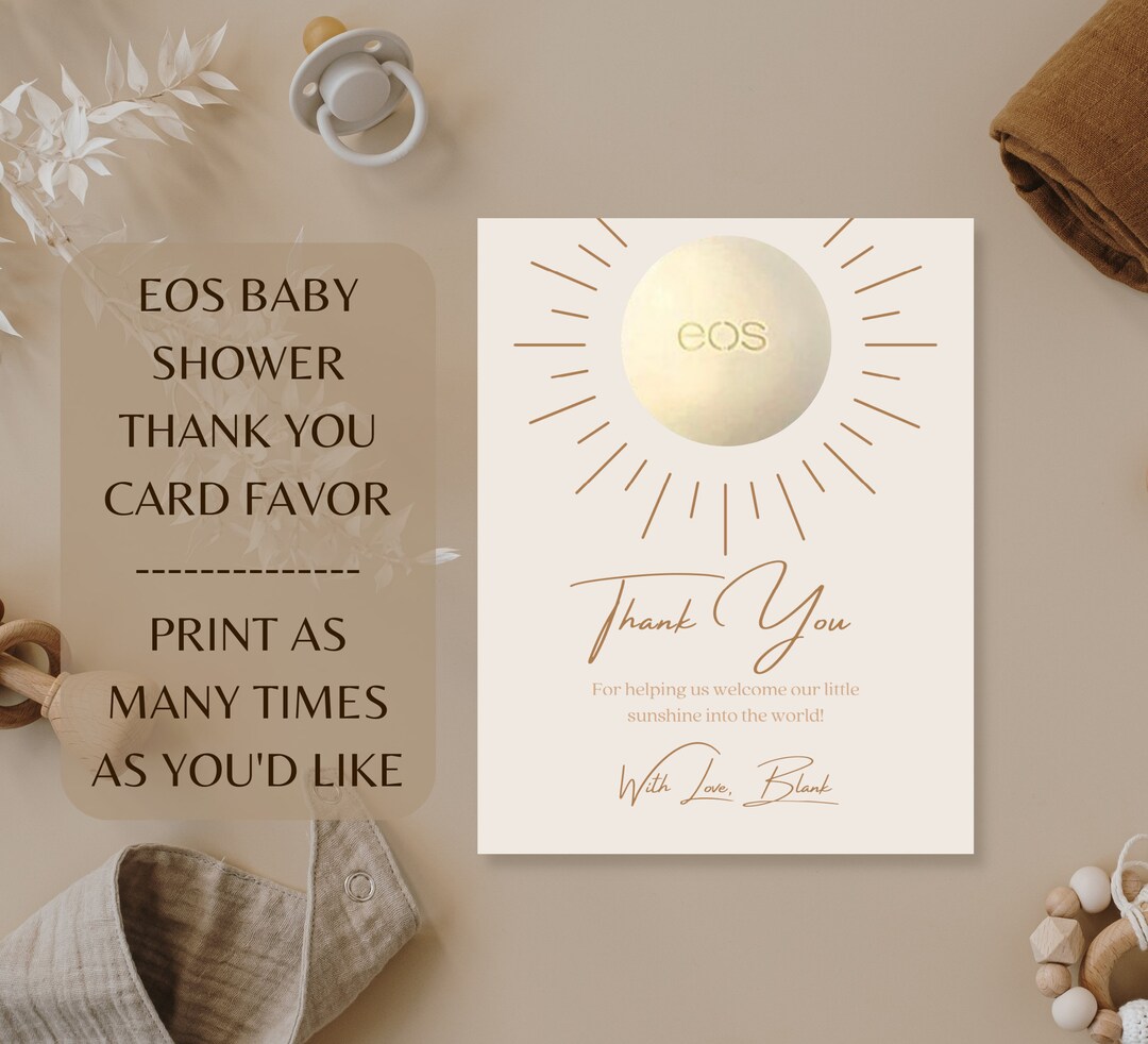Eos Lip Balm Baby Shower Favor Eos Favor Eos Baby Shower Card Eos ...