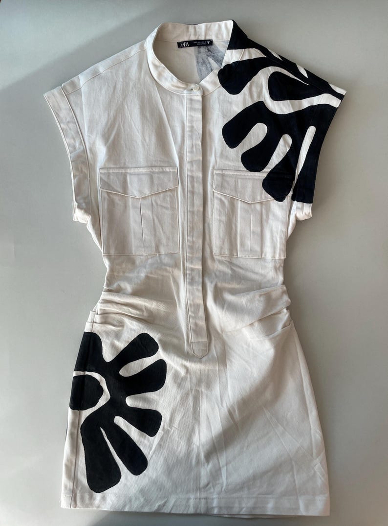 Hand Painted Short White Dress. Unique Garment. Size S. - Etsy