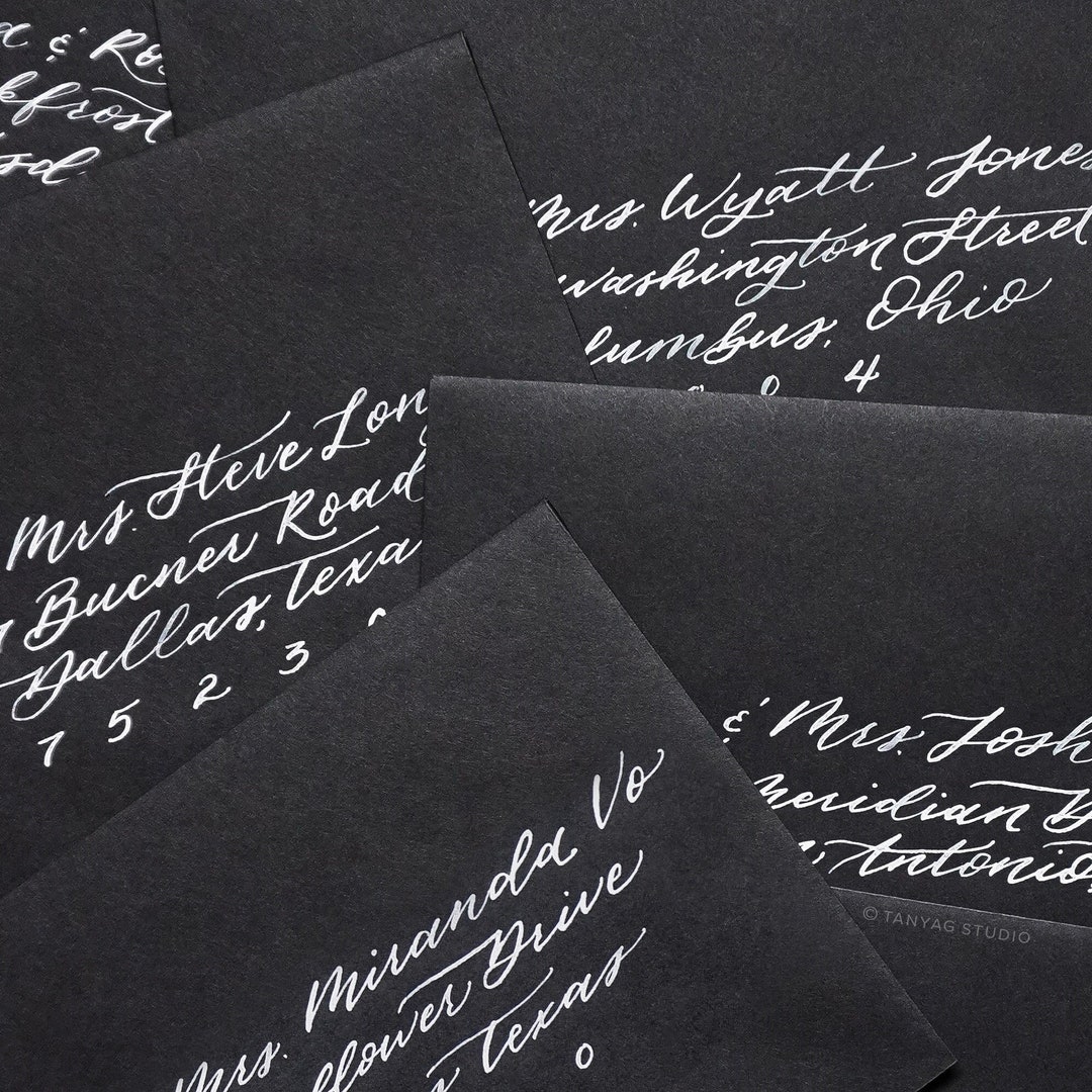 A7 Custom Calligraphy Envelope Addressing (FRONT Addressing Only ...