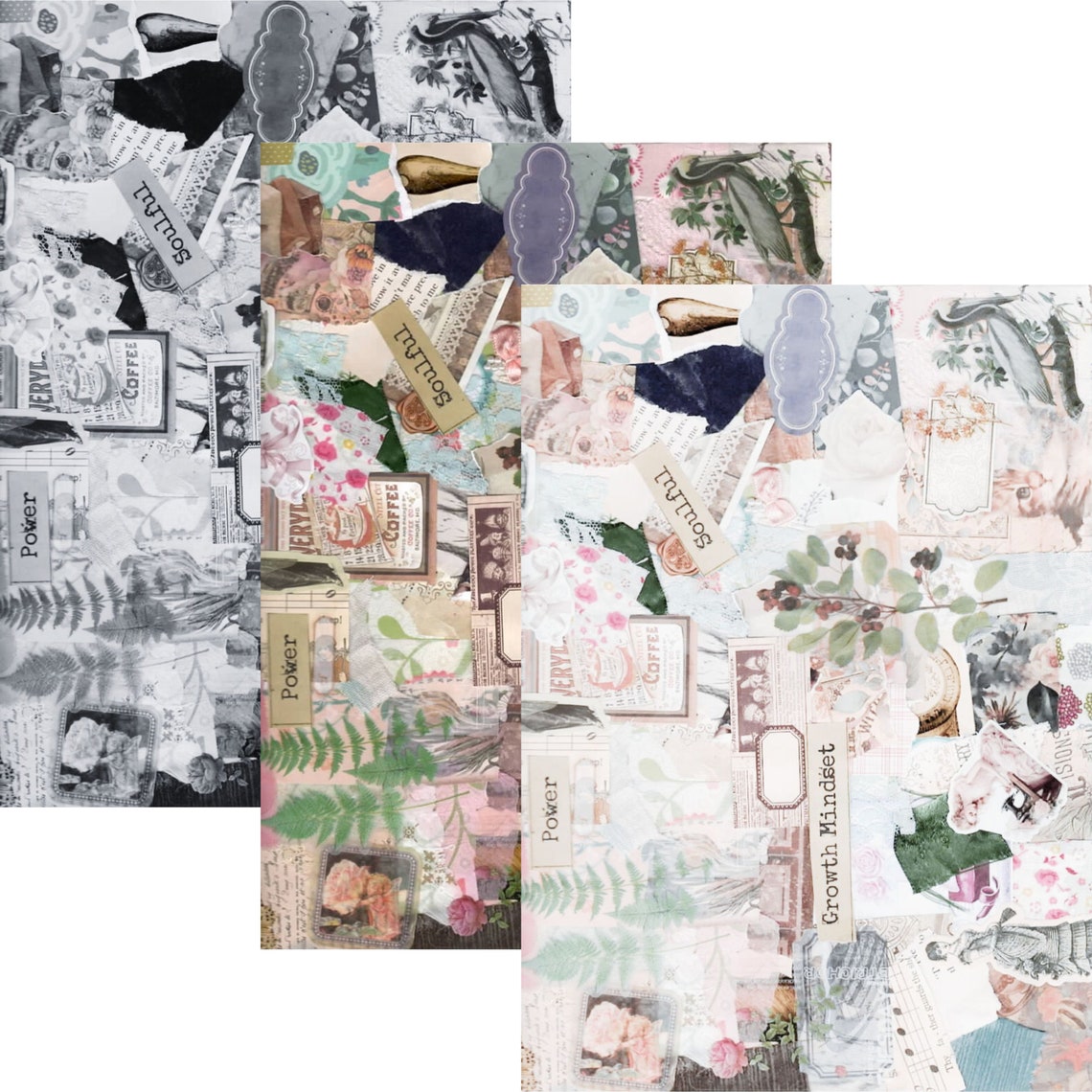 A4 Background Collage Papers, Junk Journal Scrapbooking Kit - Etsy