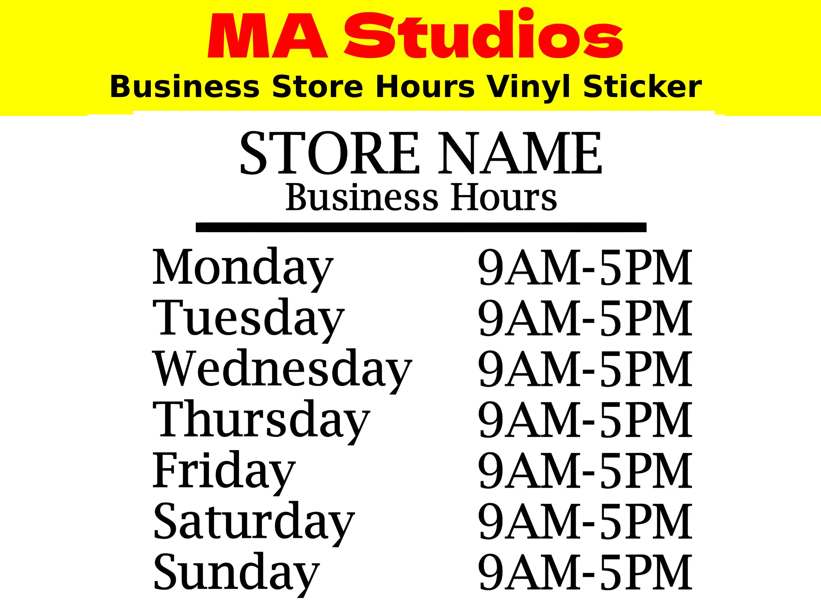Vinyl Office Hours Sign Template