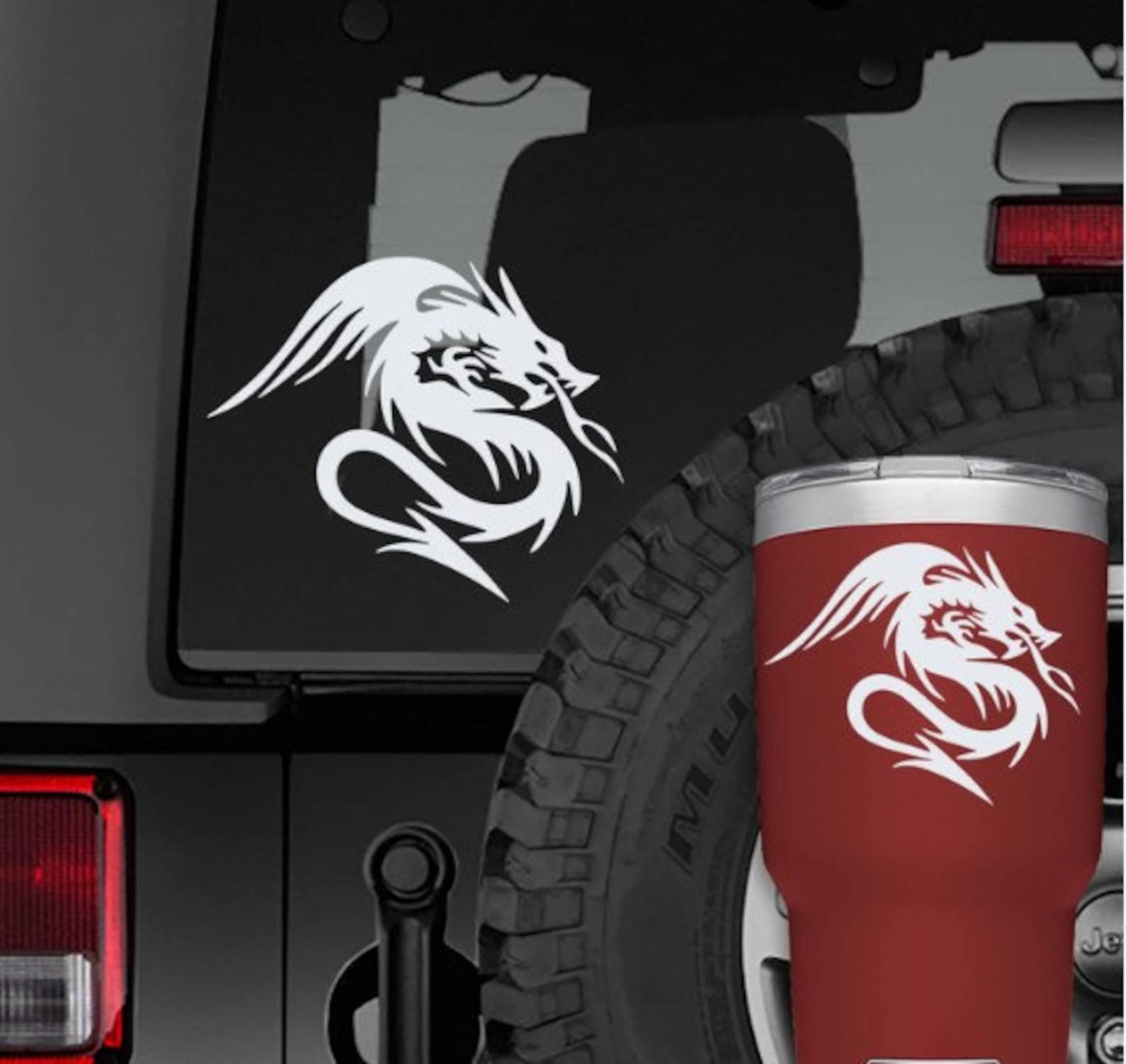 Dragon Vinyl Decal / Dragon Car Decal/ Dragon Laptop Decal / Dragon ...