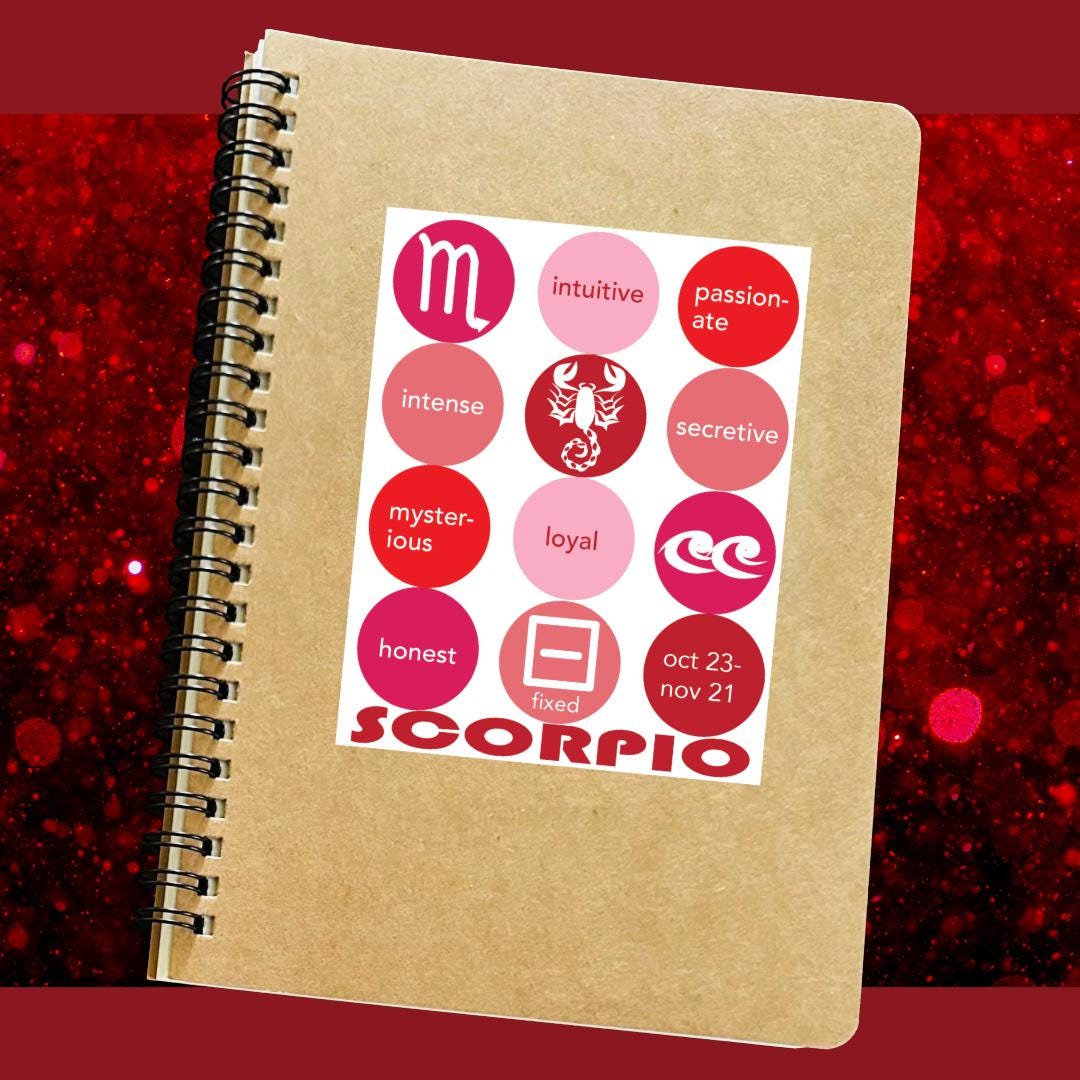SCORPIO Kraft Spiral Notebook: Astrology Sign Traits & Symbols - Etsy