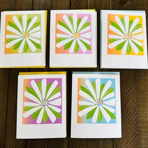 Gerbera Daisy Notecards: Mid-century Modern Floral Stationery Set - Etsy