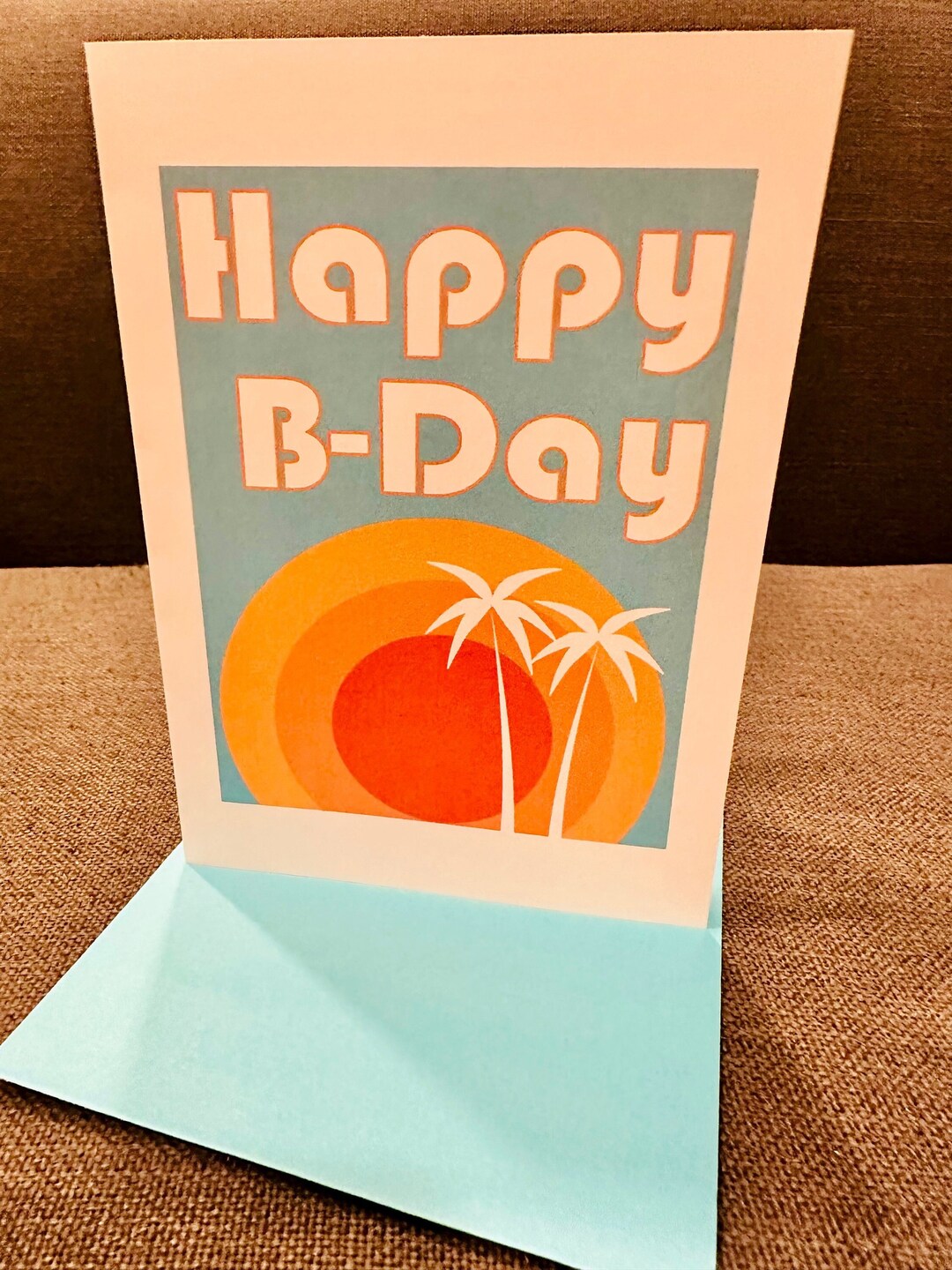 Fun SUNSET Happy BIRTHDAY Card HBD Greeting Card Birthday Note Card Fun ...