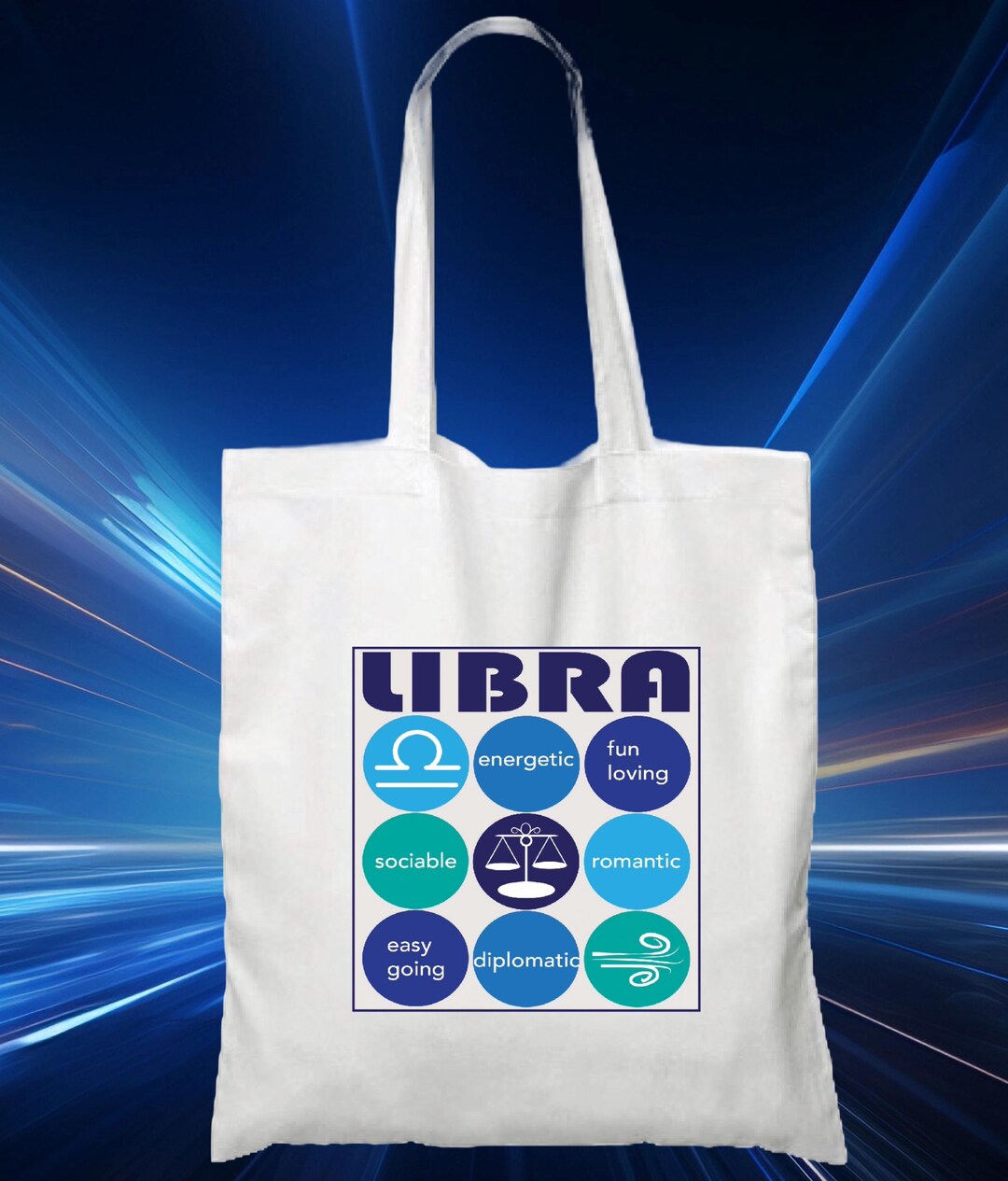 Libra Astrology Tote Bag: Reusable 100% Cotton Travel Carryall - Etsy
