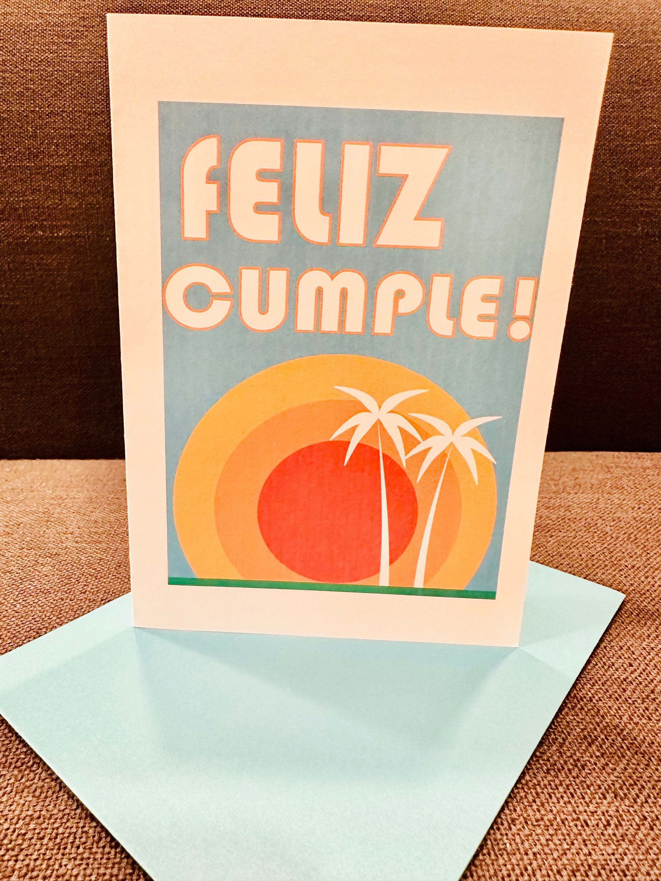 FELIZ CUMPLEANOS Birthday Card HBD Greeting Card Birthday Note Card Fun ...