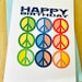 70s Peace Sign Birthday Card: HBD Vibes, Blank Inside - Etsy