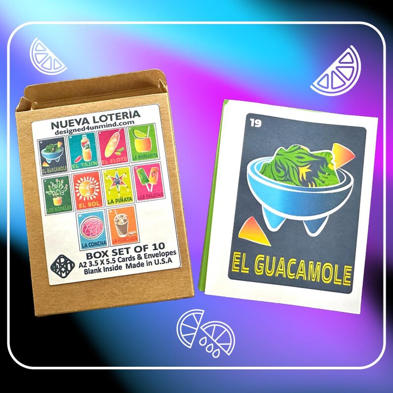 Loteria Note Cards: Mexican Food & Drink Stationery Set - Etsy