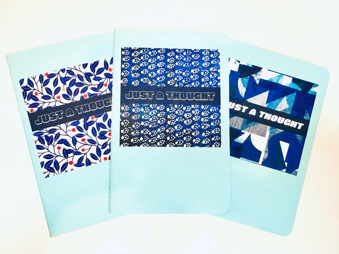 SET OF 3 Blue Notebooks Pocket Notebooks Travelers Notebook Sketch Book ...