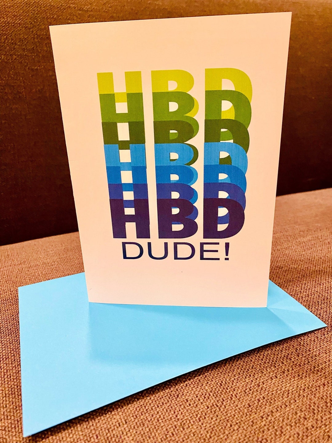 Happy Birthday Dude Card Hbd Greeting Card Birthday Note Card Fun Modern Birthday Card Colorful