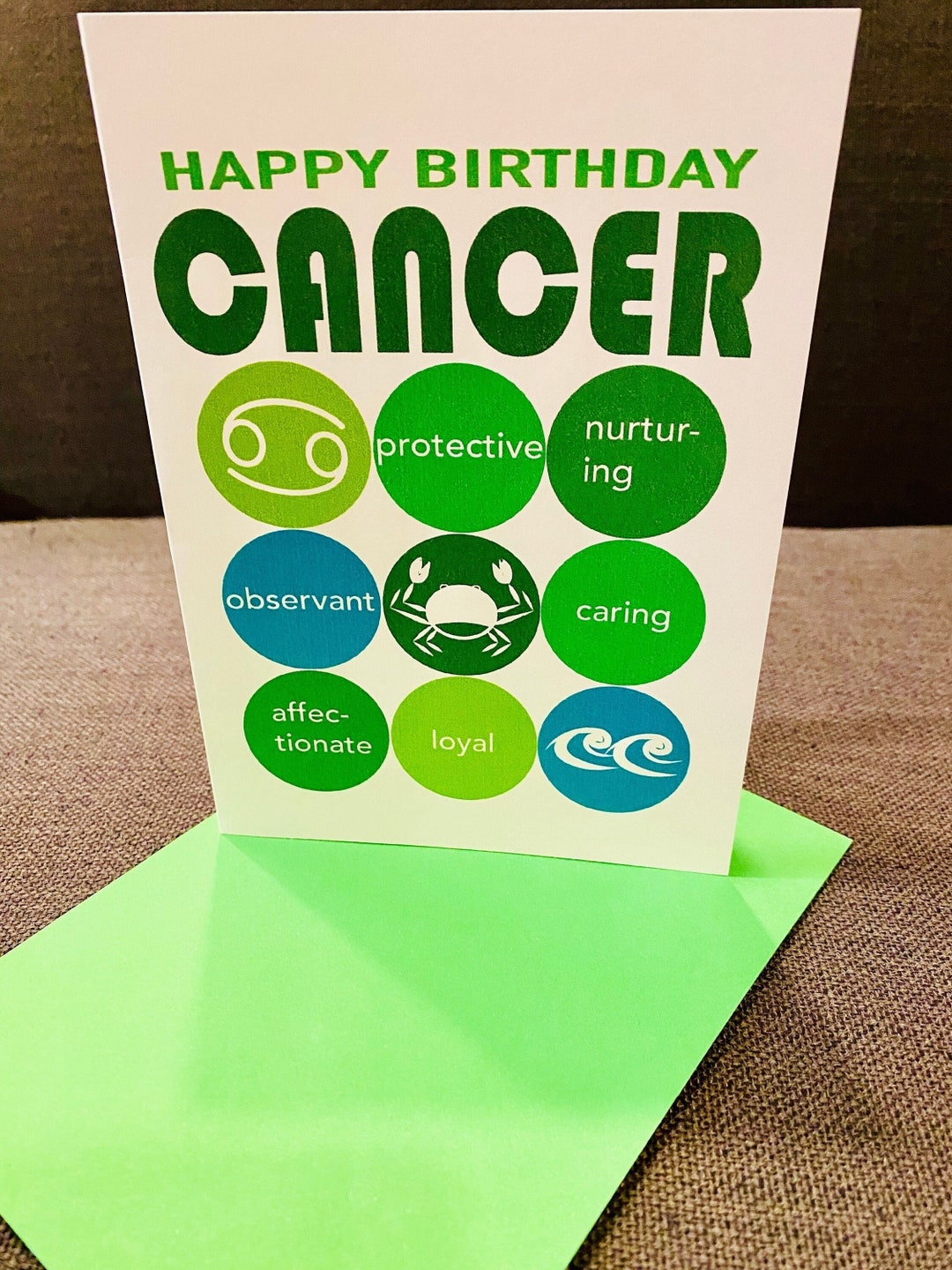CANCER HAPPY BIRTHDAY Astrology Card Birthday Horoscope Notecard Zodiac ...