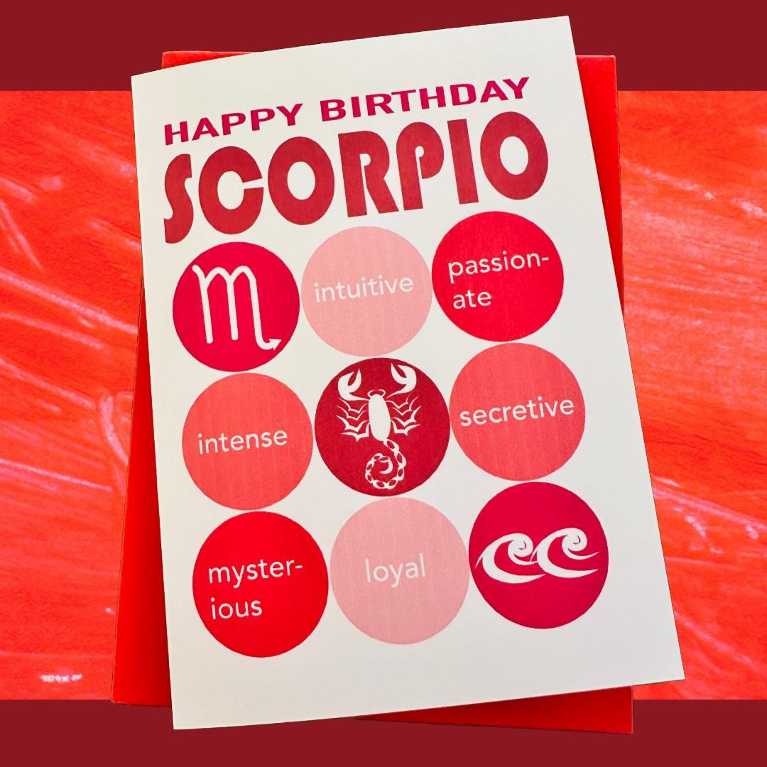 Scorpio Birthday Card: Astrology Zodiac Greeting - Etsy